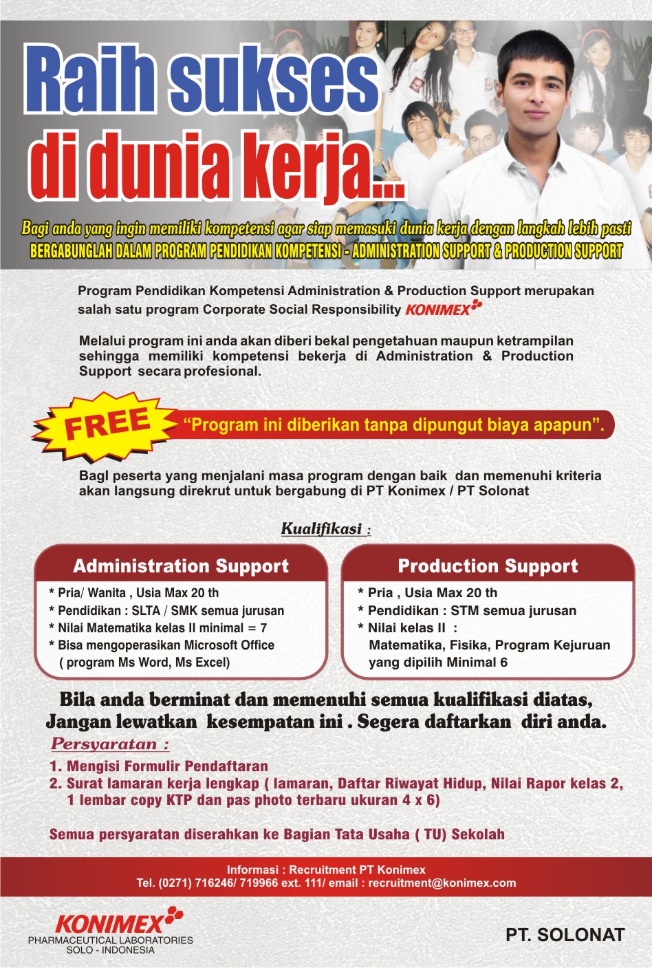 CSR Administration Support & Production Support | Konimex